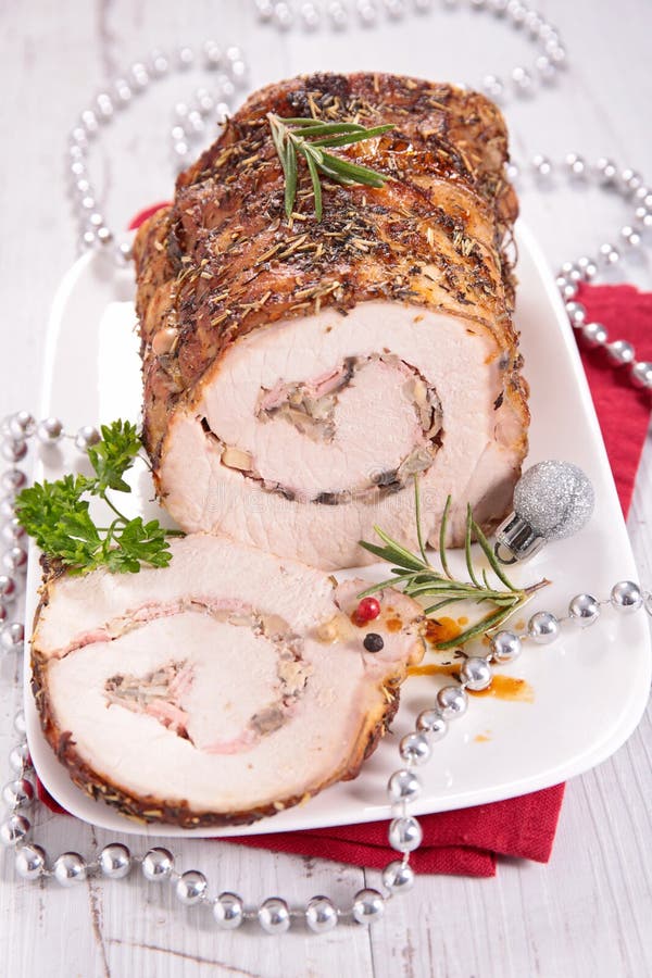 Meat Roulade with Plum and Nut Stock Photo - Image of homemade, roasted ...