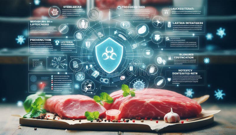 Meat Safety and Health Guidelines Visualization Stock Illustration ...