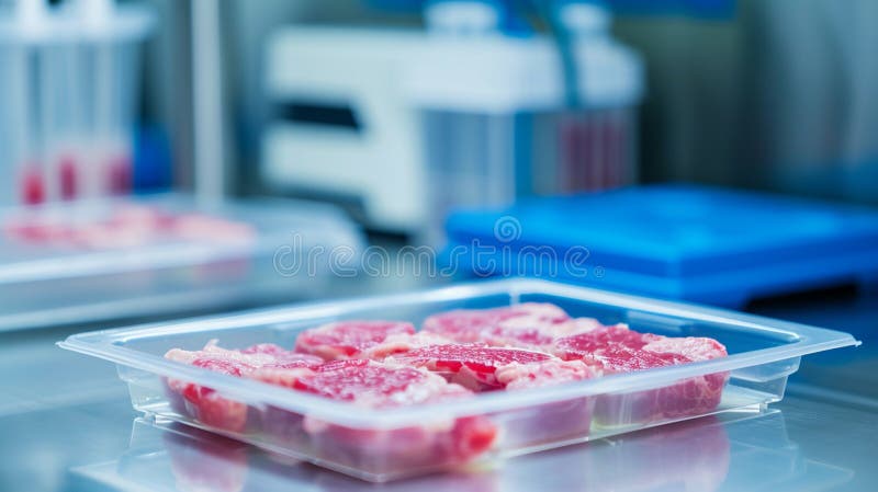 Meat Sample in Open Disposable Plastic Cell Culture Dish in Modern ...