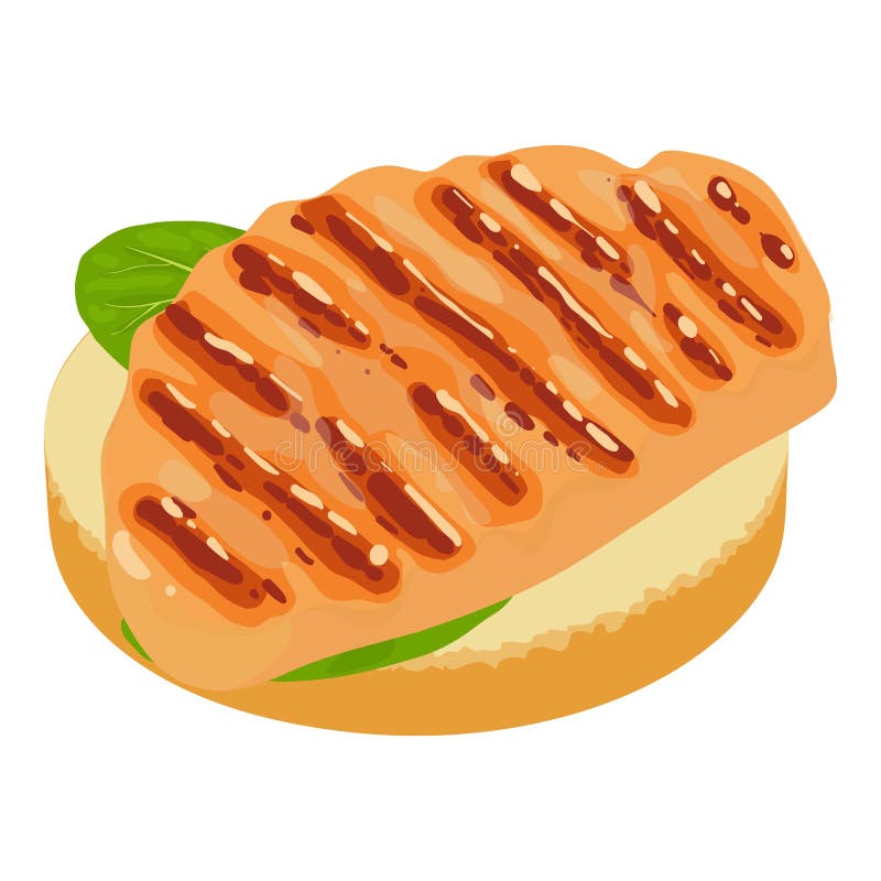 Meat Sandwich Icon Isometric Vector. Sandwich with Grilled Meat and ...