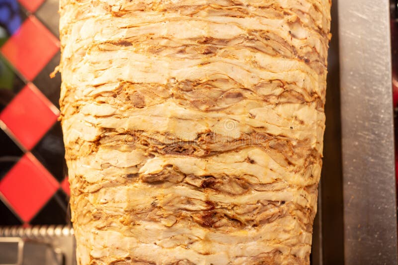 Meat for Shawarma is Fried on a Spit Stock Photo - Image of cooking ...