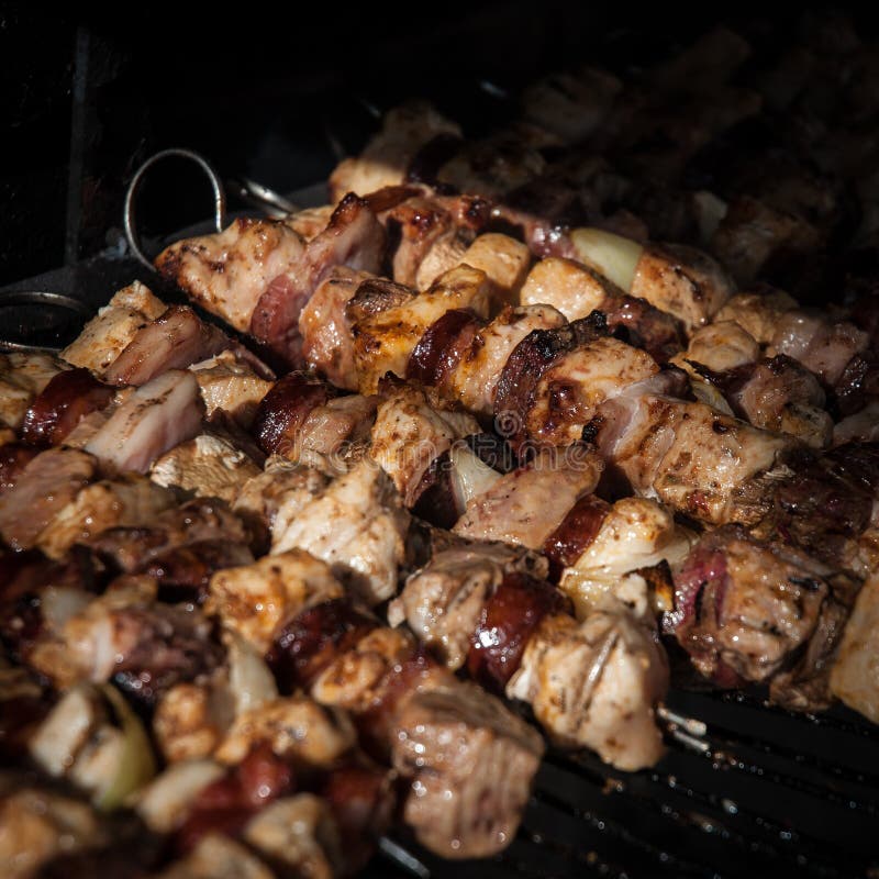 Meat skewer stock photo. Image of healthy, pork, chicken - 23935226