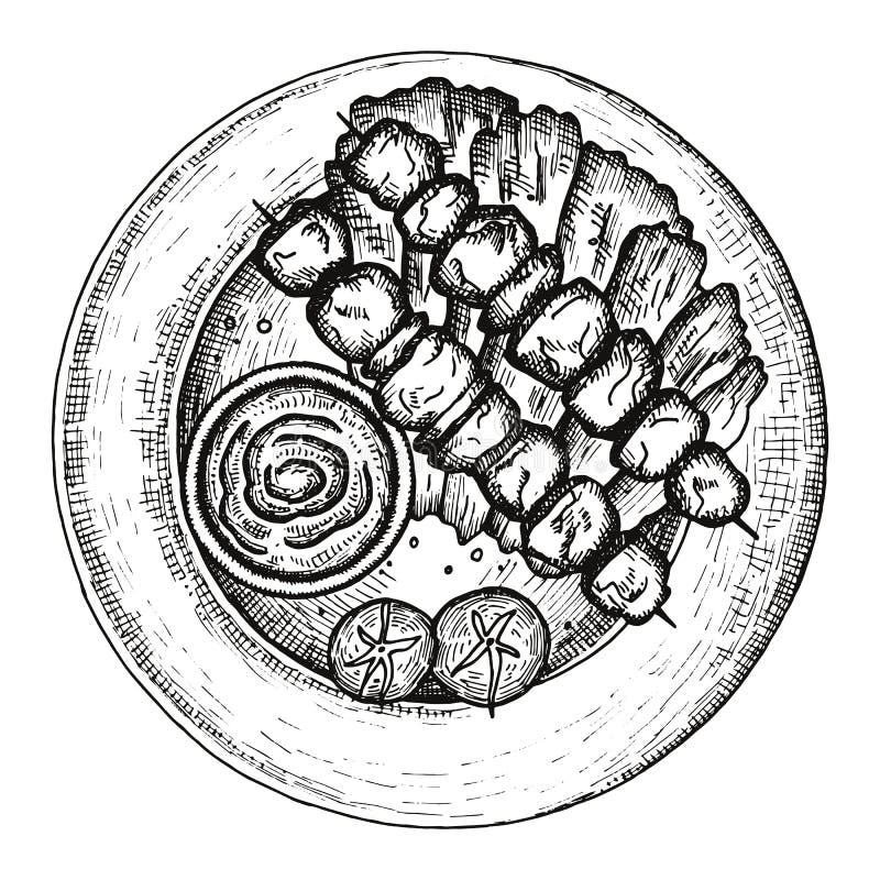 Plate Meat Drawing Stock Illustrations – 3,732 Plate Meat Drawing Stock ...