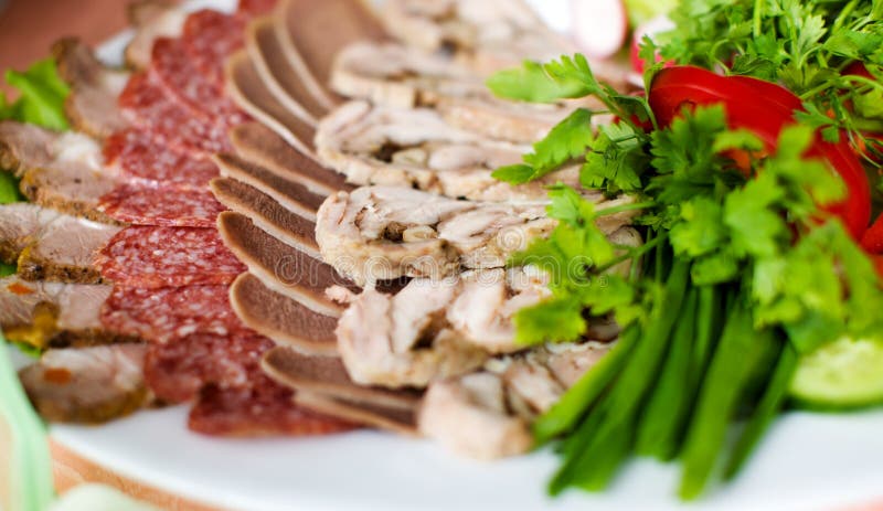 Meat Slices stock photo. Image of restaurant, greenery - 13988018