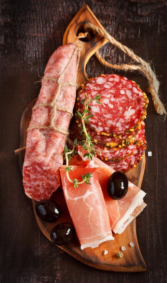 Meat snack. stock image. Image of assortment, bresaola - 30663845