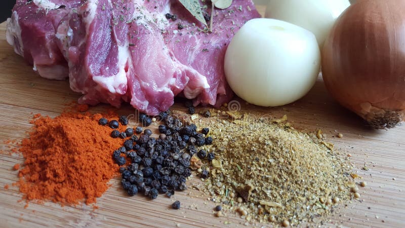 Meat and spices stock photo. Image of pepper, beautiful - 92218570