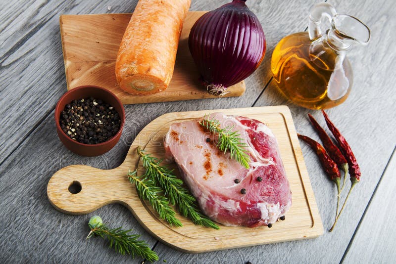 Meat with spices stock image. Image of chop, spice, barbecue - 192746401