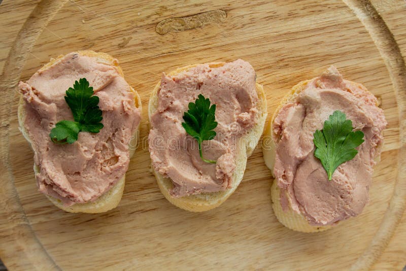 Meat spread on bread stock image. Image of appetizer - 51286365