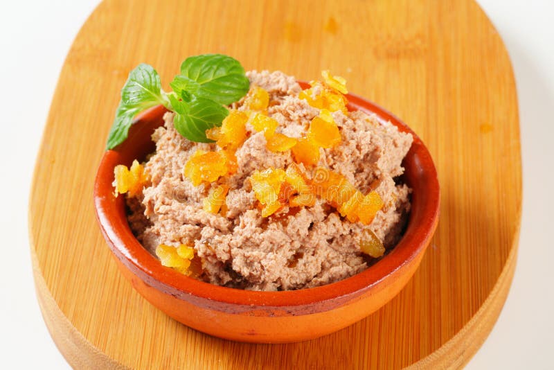 Meat Spread with Orange Succade Stock Photo - Image of puree ...