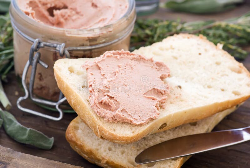 Meat Spread stock image. Image of baguette, brush, liverwurst - 17791247