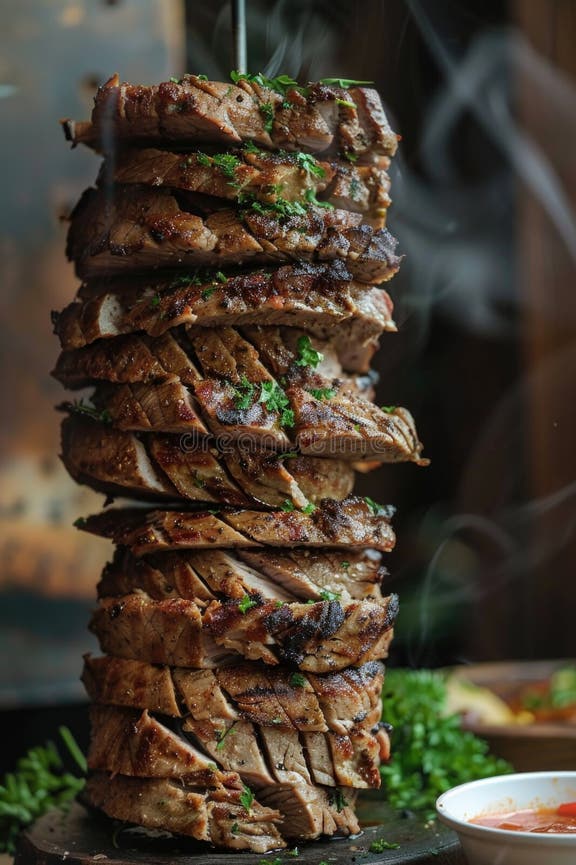 Meat Stack Table stock photo. Image of event, cafeteria - 375005838