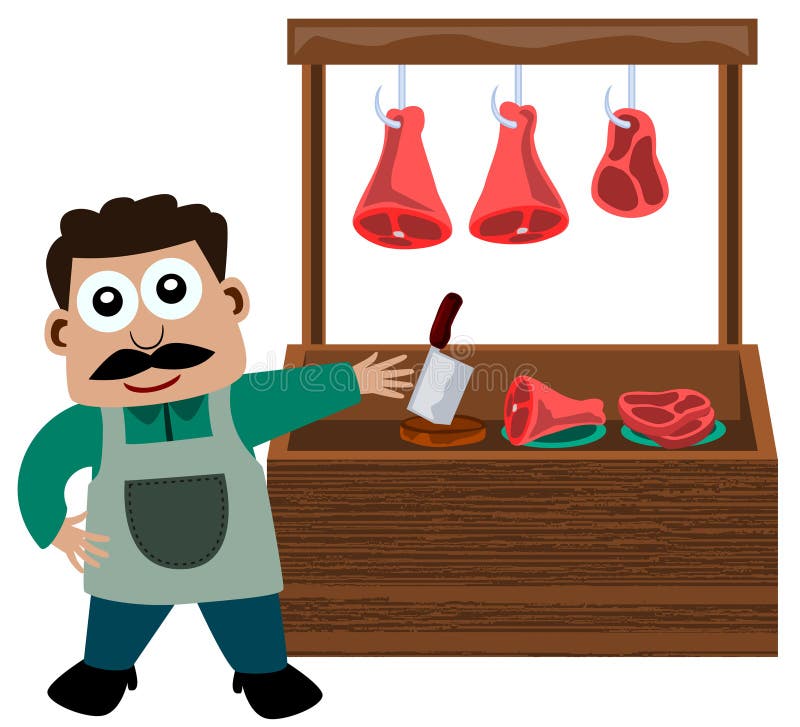 Meat stall stock illustration. Illustration of stall - 23973899