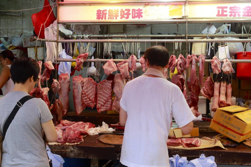 Meat stall editorial image. Image of kong, grocery, pork - 49169865