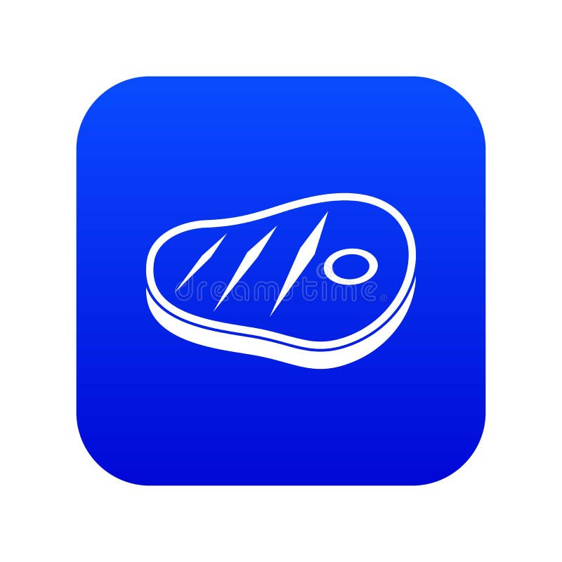 Meat Steak Icon Digital Blue Stock Vector - Illustration of gourmet ...