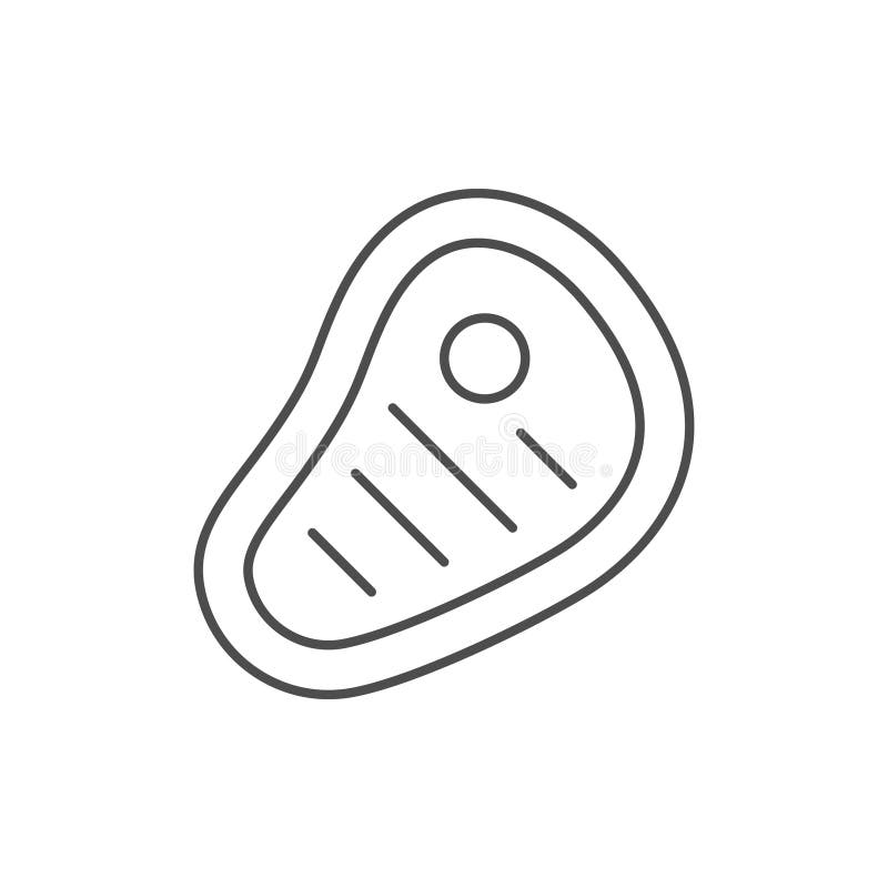 Meat Steak Line Outline Icon Stock Vector - Illustration of organic ...