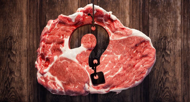 Meat Steak with Question Mark on Wood Board Stock Illustration ...