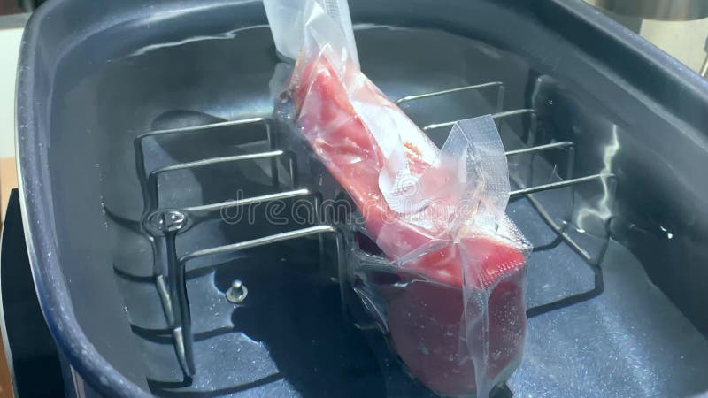 Meat Steak Sous Vide Cooking at Home Stock Footage - Video of veal ...