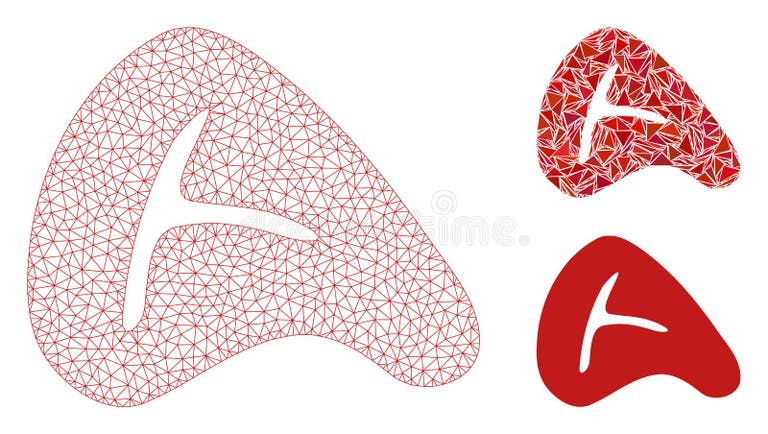 Meat Steak Vector Mesh Wire Frame Model and Triangle Mosaic Icon Stock ...