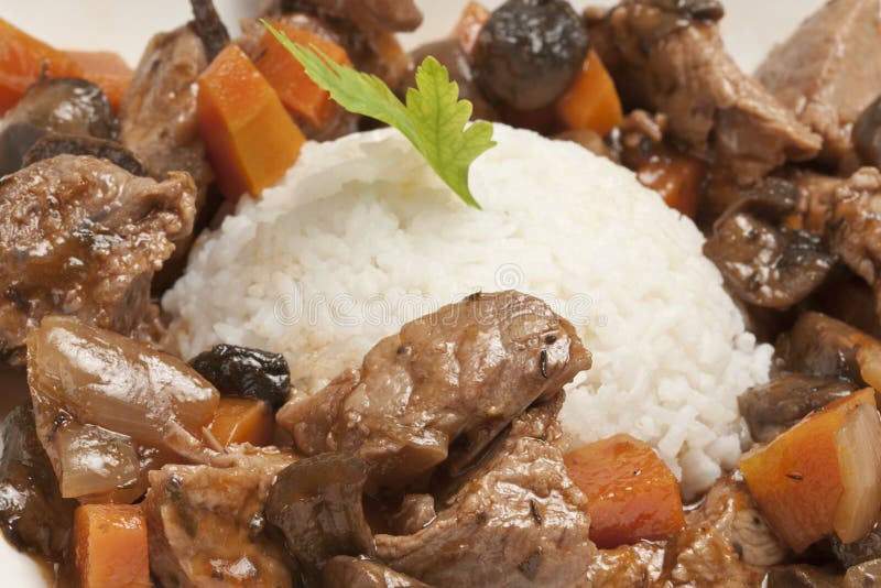 Meat stew with rice stock photo. Image of closeup, dinner - 29186122