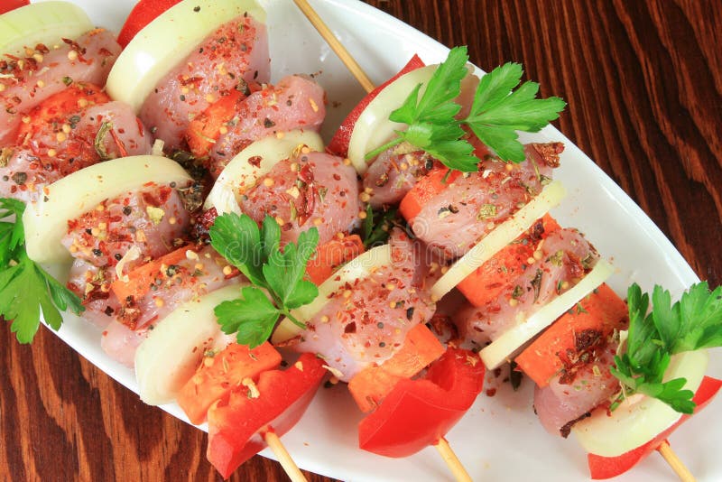 Meat on stick stock image. Image of spiced, parsley, cuisine - 5520891