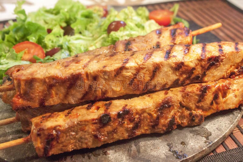 Meat stick stock photo. Image of plate, appetizer, dish - 49948006