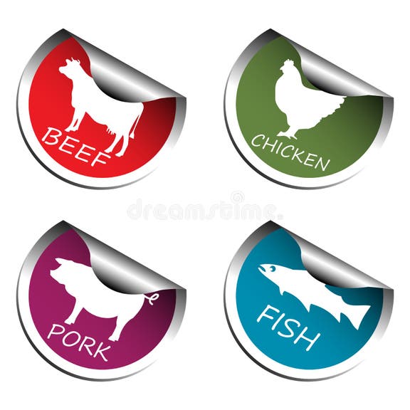 Meat stickers stock vector. Illustration of healthy, food - 21506274