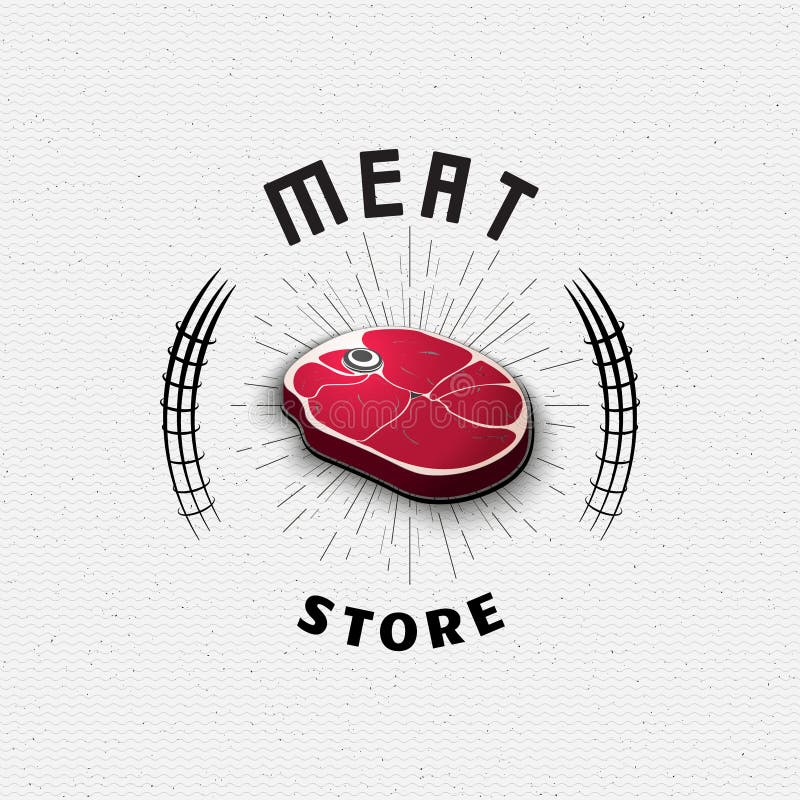 Meat Store Badges Logos and Labels for Any Use Stock Vector ...