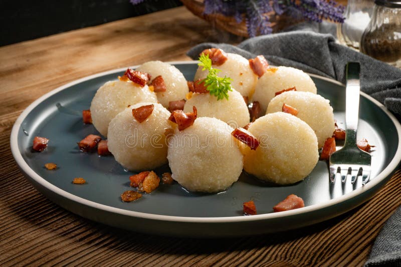 Meat Stuffed Potato Dumplings Stock Photo - Image of cutting, greaves ...