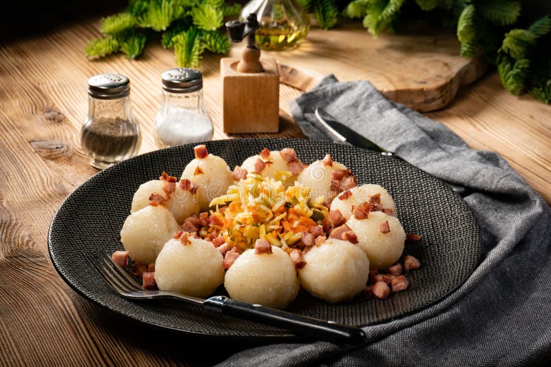 Meat Stuffed Potato Dumplings Stock Image - Image of fork, food: 274690149