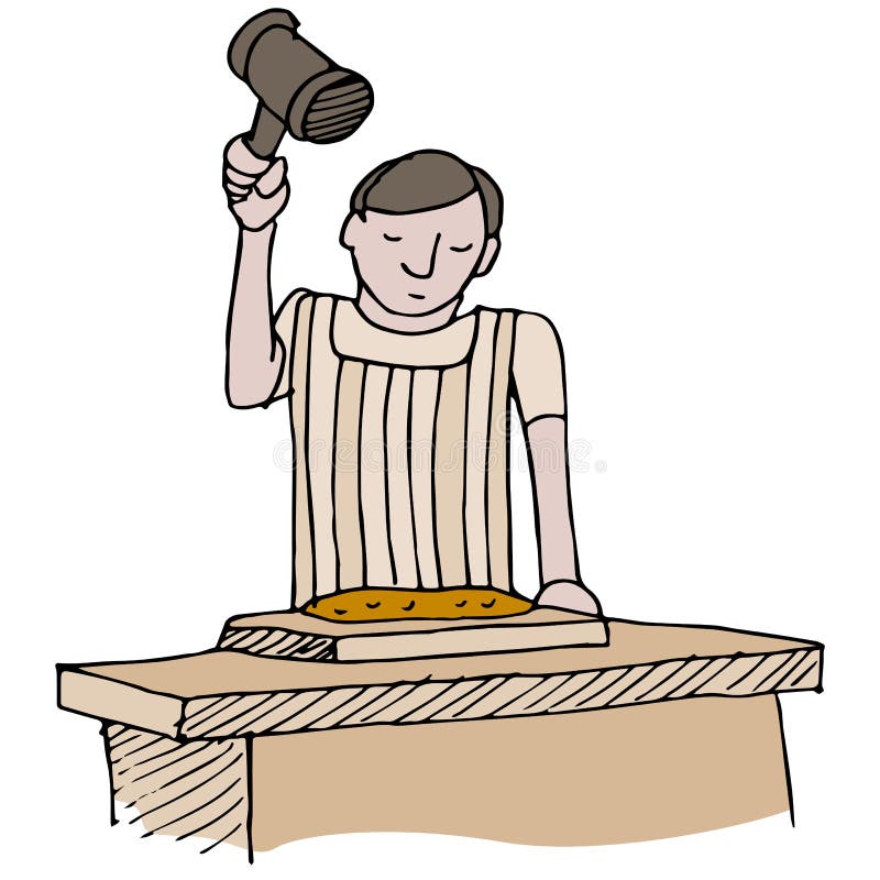 Meat Tenderizing stock vector. Illustration of holding - 35156437