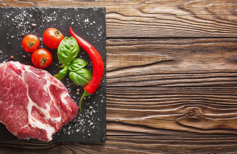 Meat on a Tree with Tomatoes and Pepper Stock Image - Image of blood ...