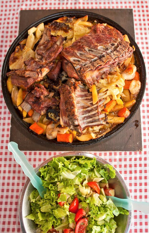 Meat under a bell stock photo. Image of veal, meat, vegetables - 20111976