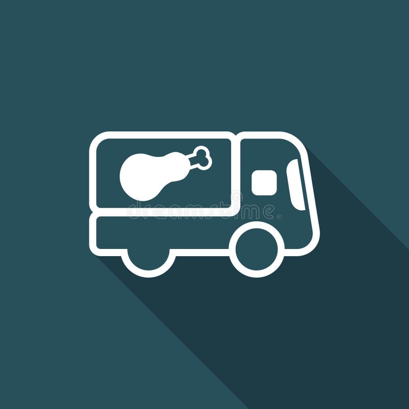 Meat van icon stock vector. Illustration of production - 118516278