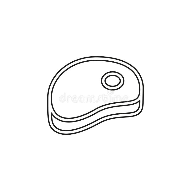 Meat vector icon stock vector. Illustration of slice - 155444455