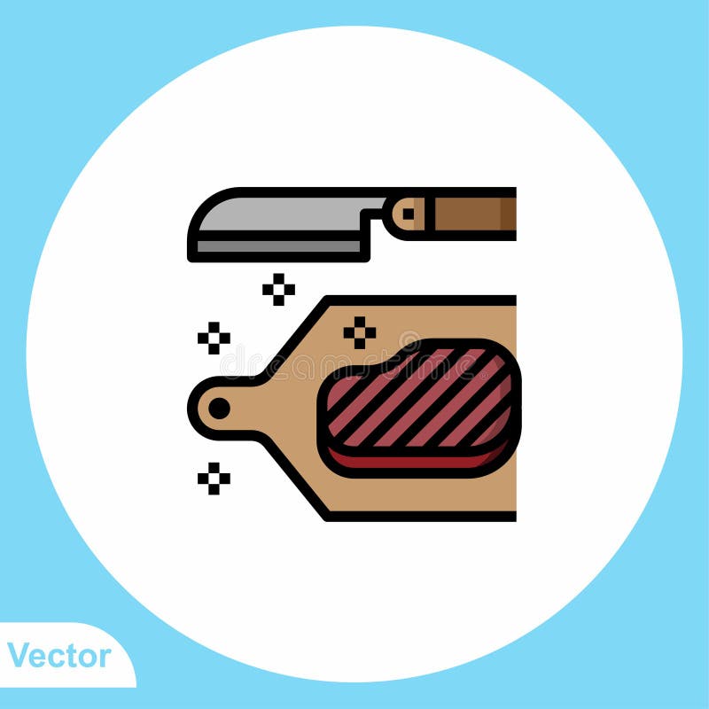 Meat Vector Icon Sign Symbol Stock Vector - Illustration of poultry ...