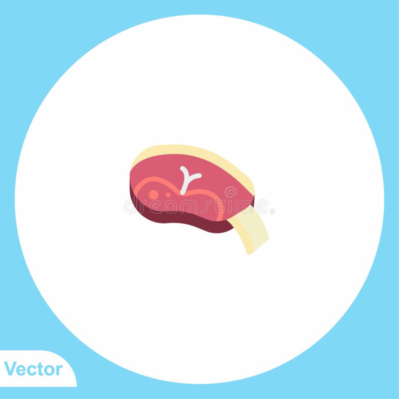 Meat Vector Icon Sign Symbol Stock Vector - Illustration of protein ...