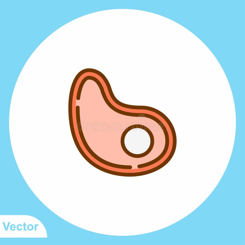 Meat Vector Icon Sign Symbol Stock Illustration - Illustration of ...