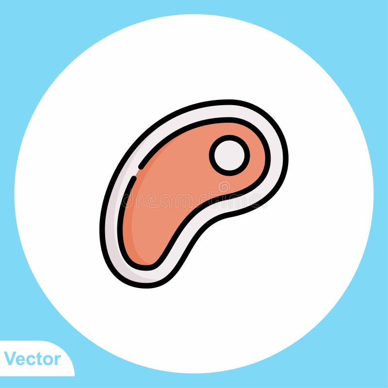 Meat Vector Icon Sign Symbol Stock Vector - Illustration of beef, pork ...