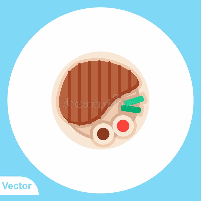Meat Vector Icon Sign Symbol Stock Illustration - Illustration of bacon ...