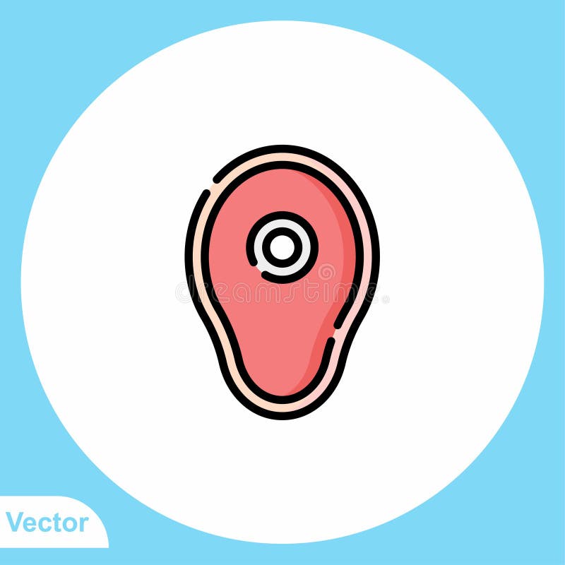 Meat Vector Icon Sign Symbol Stock Illustration - Illustration of farm ...