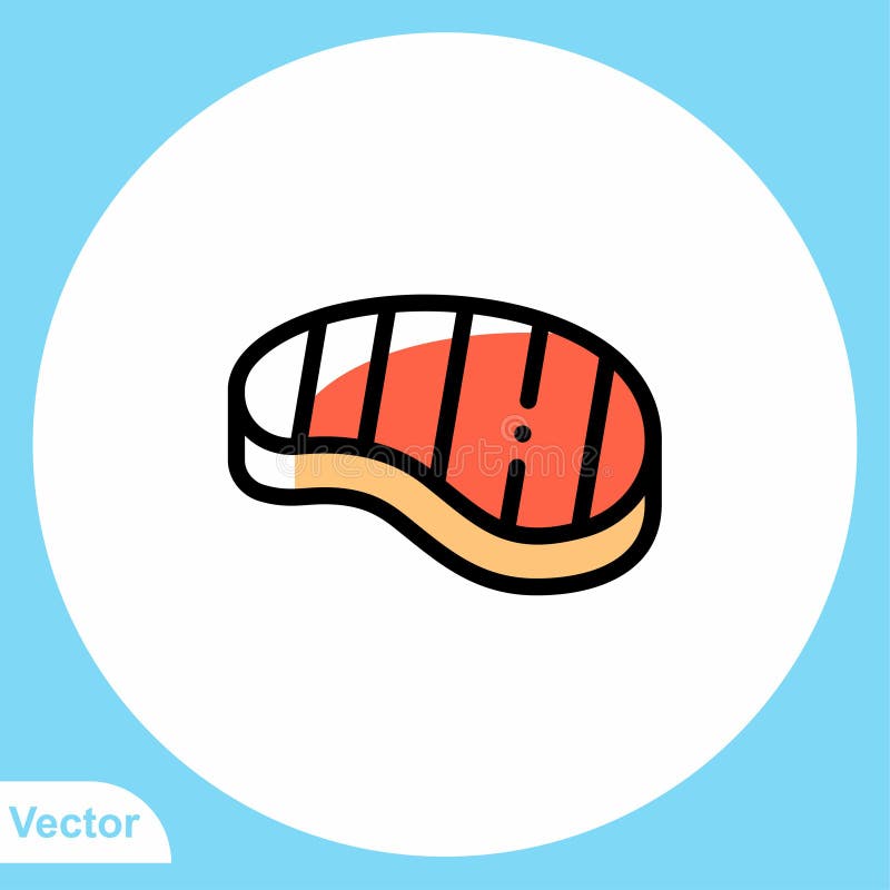 Meat Vector Icon Sign Symbol Stock Illustration - Illustration of ...