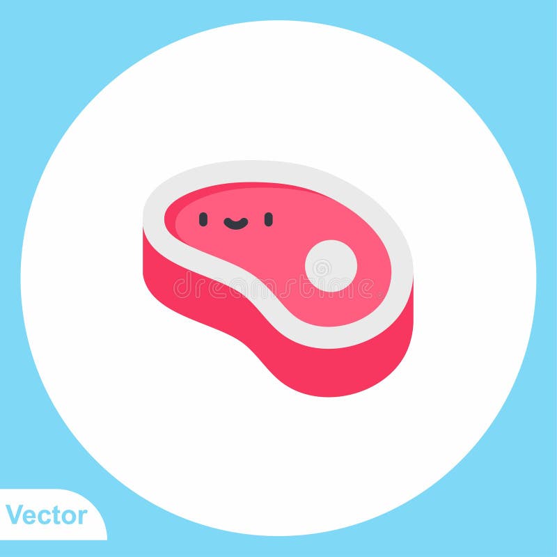 Meat Vector Icon Sign Symbol Stock Illustration - Illustration of ...