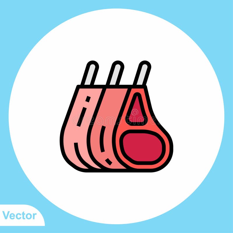 Meat Vector Icon Sign Symbol Stock Illustration - Illustration of ...