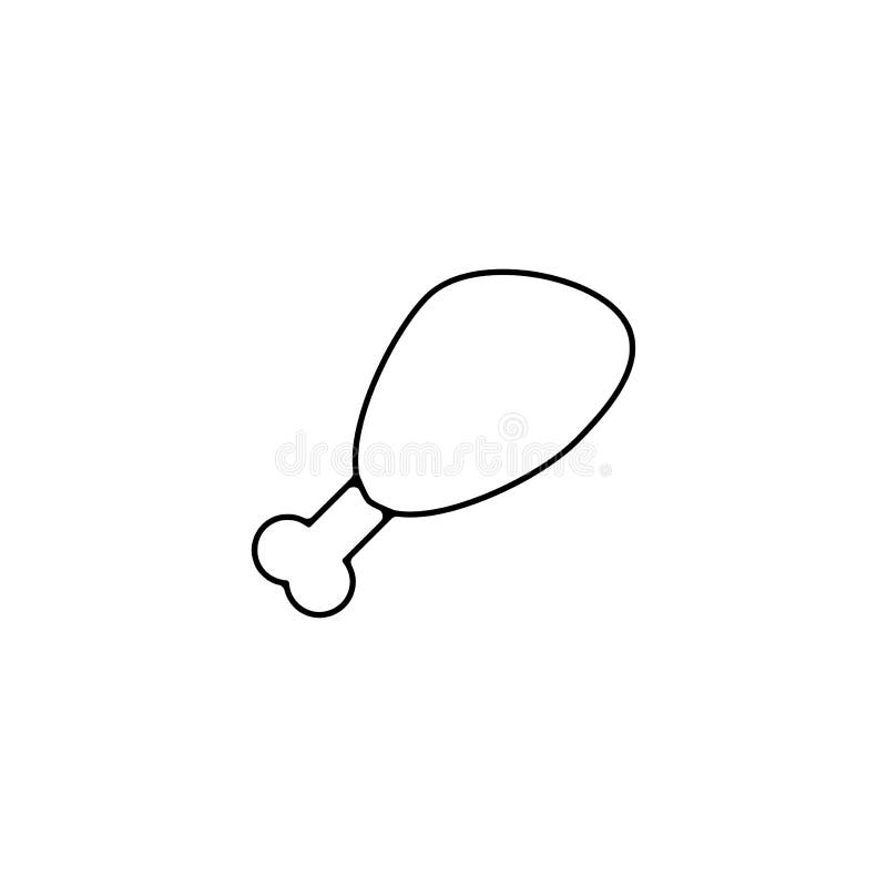 Meat Thin Line Icon. Chicken Leg Linear Outline Icon Stock Illustration ...