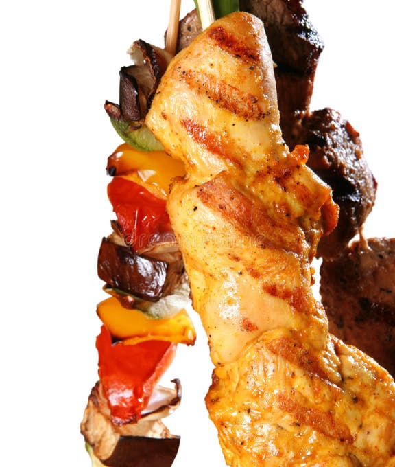 Meat and vegetable stock photo. Image of skewer, freshness - 2490736