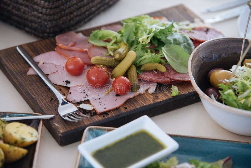 Meat and vegetable snack stock image. Image of organic - 114804721