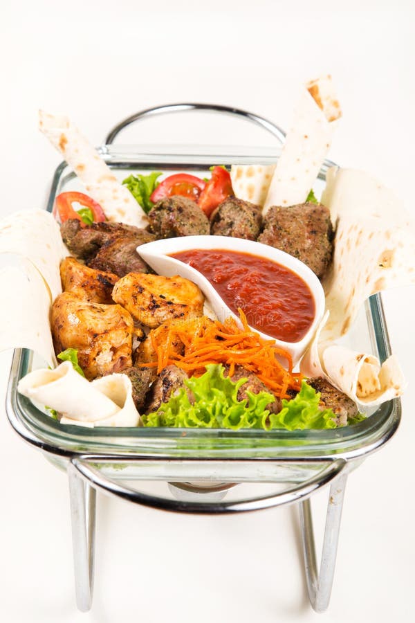 Meat with vegetables stock image. Image of roast, slice - 62493941