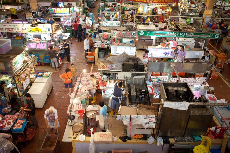 The Meat Vendors at Tekka Market Editorial Image - Image of ...