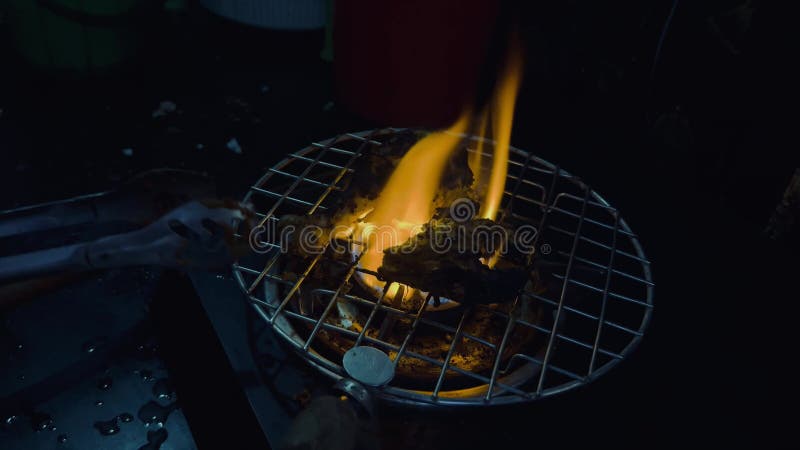 Meat Was Getting Heated in a Burner Stock Footage - Video of burned ...