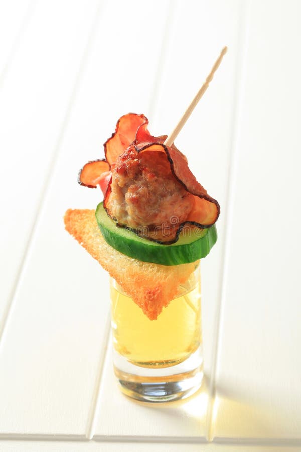 Meatball canape stock photo. Image of food, tapas, slice - 21968302